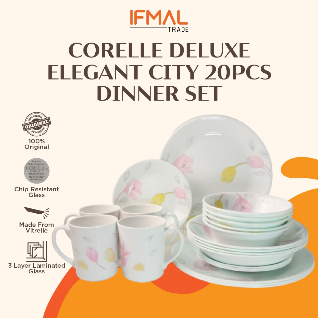 (Ready Stock!!) Corelle Elegant City 20pc Dinnerware Set | Deluxe ...