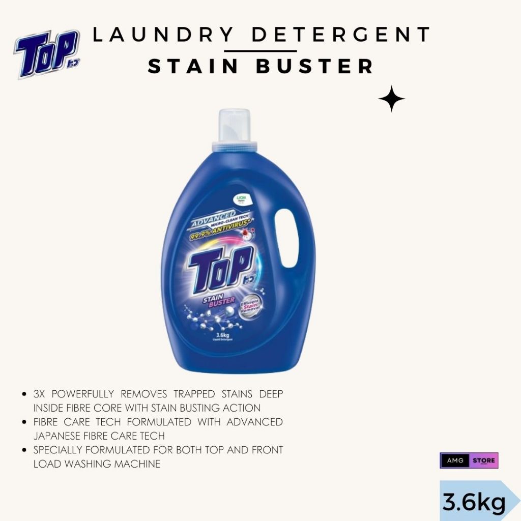 Top Liquid Detergent Stain Buster Blue (3.6kg) | Shopee Malaysia