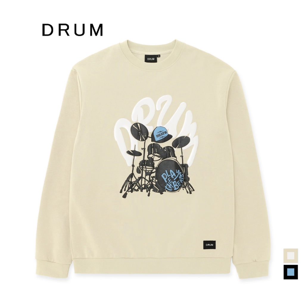 DRUM Select Graphic Puff Print Jumper- Khaki/Black | Shopee Malaysia