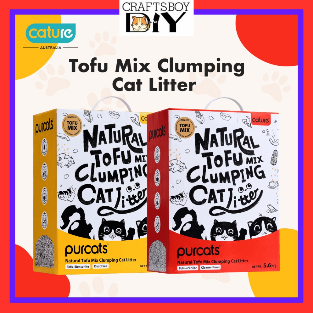 Cature Natural Premium Tofu Mix Clumping Cat Litter Odor Control Plus ...