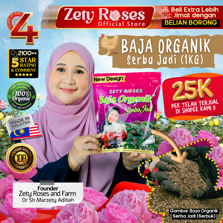 Zety Roses Baja Organik Serba Jadi untuk Kesuburan Bunga, Buah dan ...
