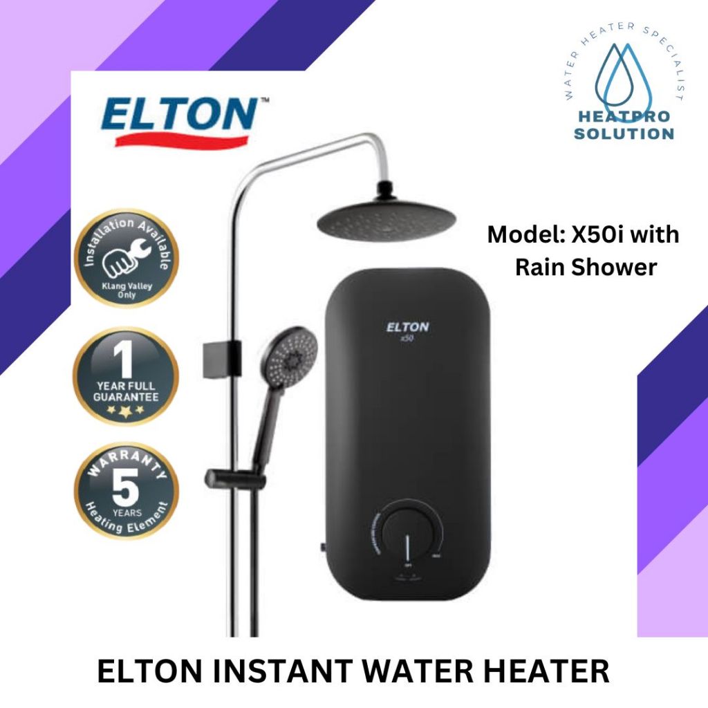 ELTON instant water heater NEW Model X50i with silent DC pump 5years warranty | Shopee Malaysia