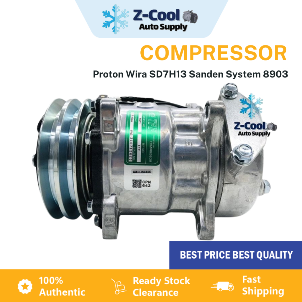 Aircond Compressor New Proton Wira SD7H13 Sanden System 8903 | Shopee ...