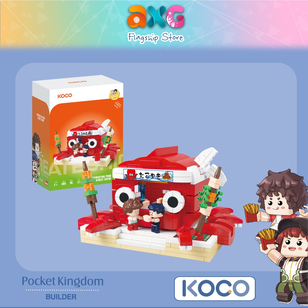 KOCO Food Street Japanese Takoyaki Restaurant Micro Mini Building Brick ...