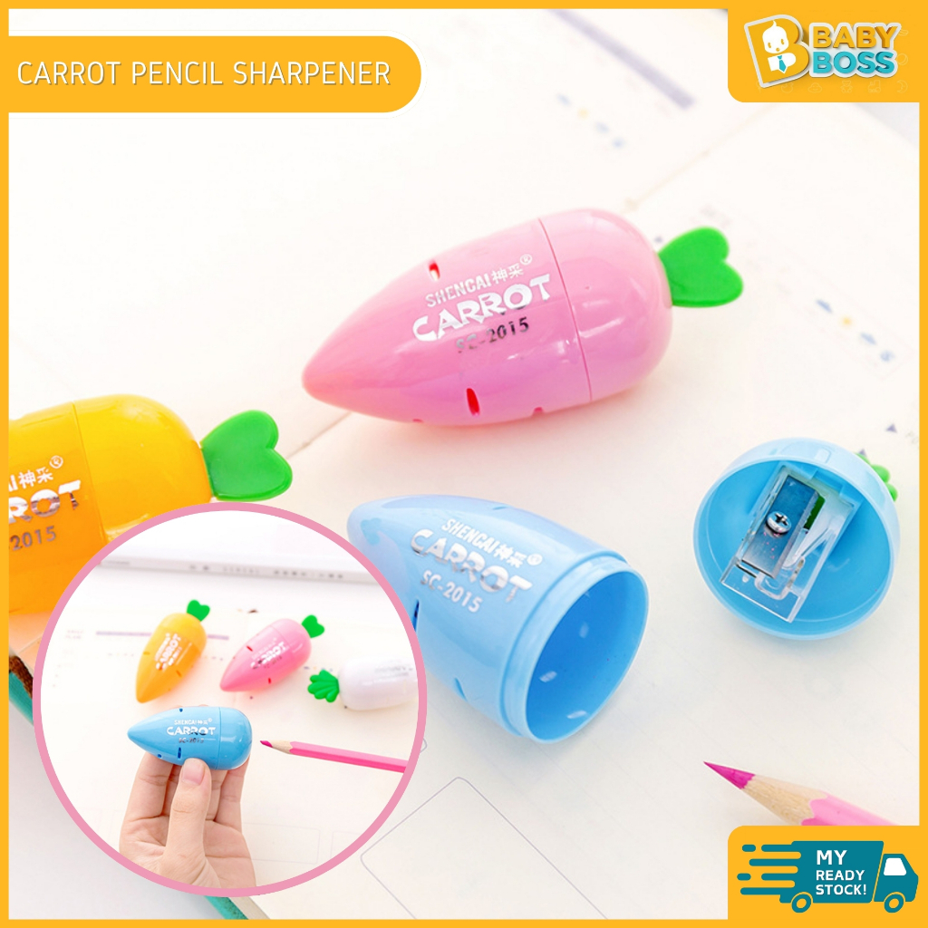 BabyBoss Carrot Pencil Sharpener Mini Cute Children Sharpener Pengasah ...