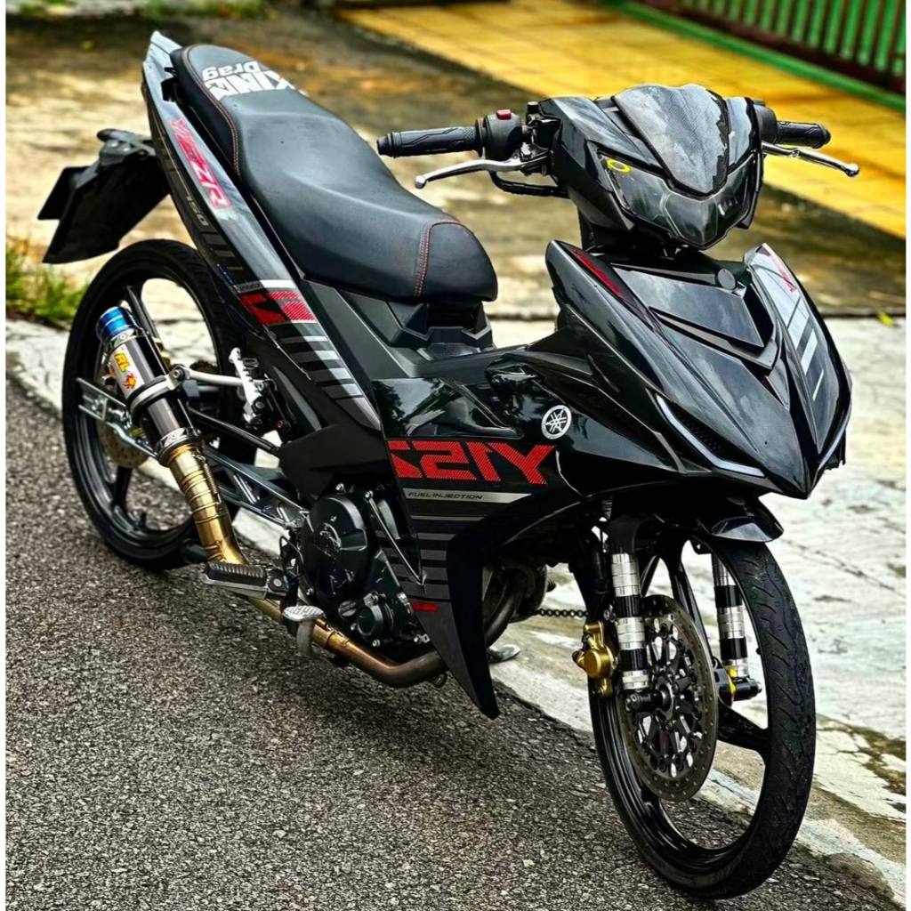 COVERSET BODYSET YAMAHA Y Y15 Y15ZR V1 V2 HITAM BLACK FIRST MODEL 2015 ...