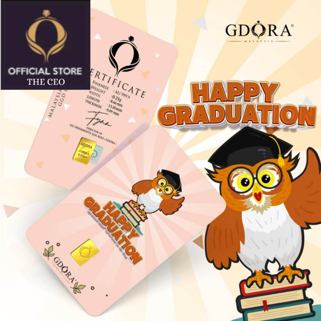 GDORA Gold Bar Happy Graduation (0.25gram) | Shopee Malaysia