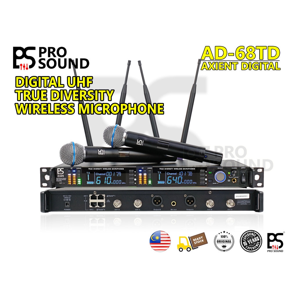 PS PRO SOUND AD-68TD Digital True Diversity UHF 2ch Handheld Wireless ...