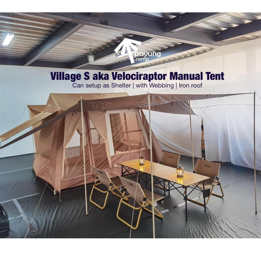 PAYUNG.CAMP Village S aka Velociraptor Manual Luxury Tent with Extended Awning | Shopee Malaysia