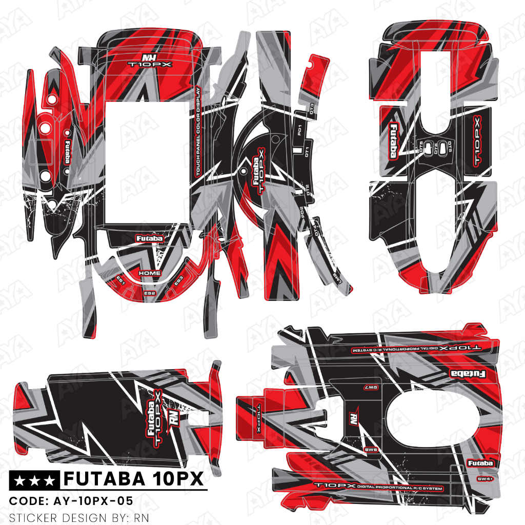 FUTABA 10PX TRANSMITTER RADIO CONTROL CUSTOM VINYL DECAL STICKER ...