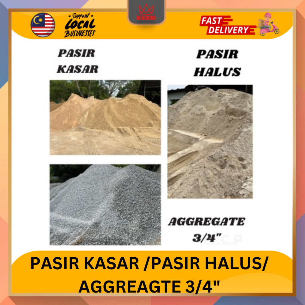Pasir Kasar / Halus Sand Coarse/ Fine For Cement Mix Concrete ...