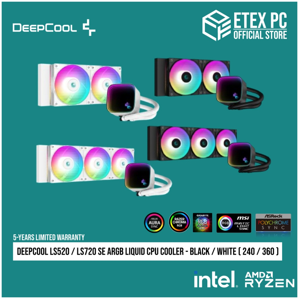 DeepCool LS520 / LS720 SE ARGB Liquid CPU Cooler - Black / White ( 240 ...