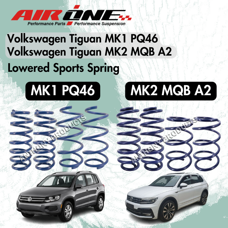AIRONE Volkswagen Tiguan MK1 5N 2007 - 2015 (PQ46) MK2 MQB A2 Lowered Sports Spring Lowering ...