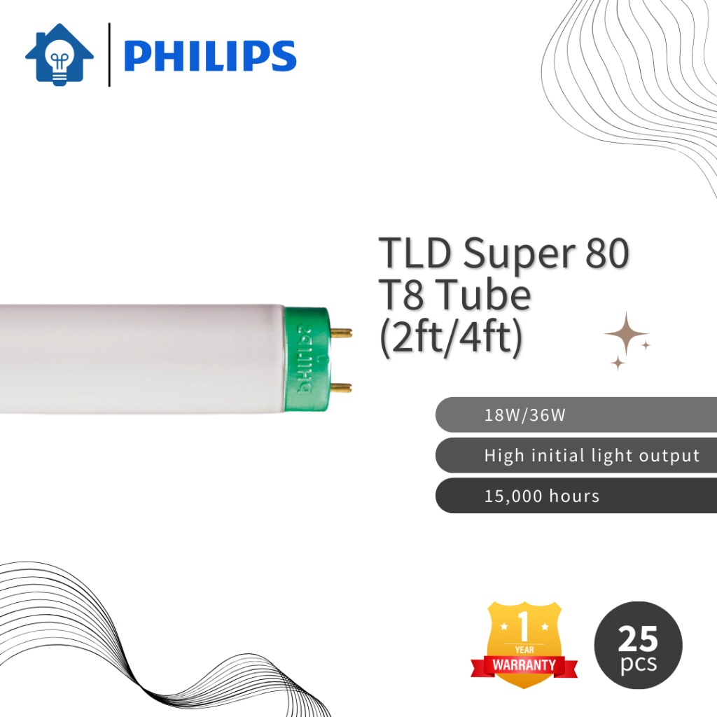 Philips 18W 36W TLD Super 80 T8 Fluorescent Tube ( 25 pcs ) | Shopee ...