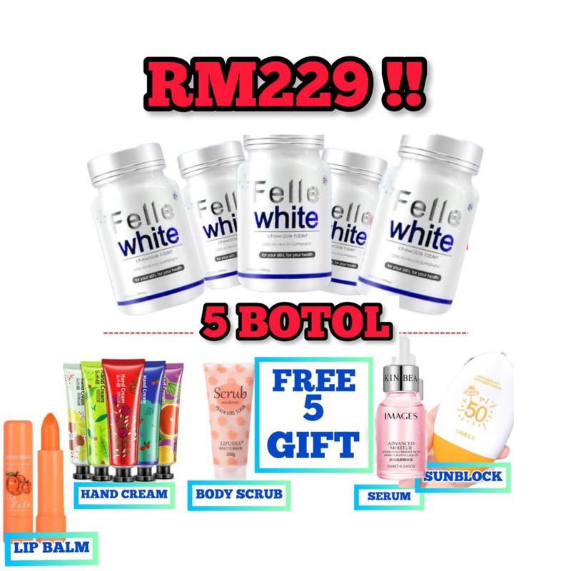🔥FELLEWHITE CERAH PUTIH SPECIAL FREE GIFT | Shopee Malaysia