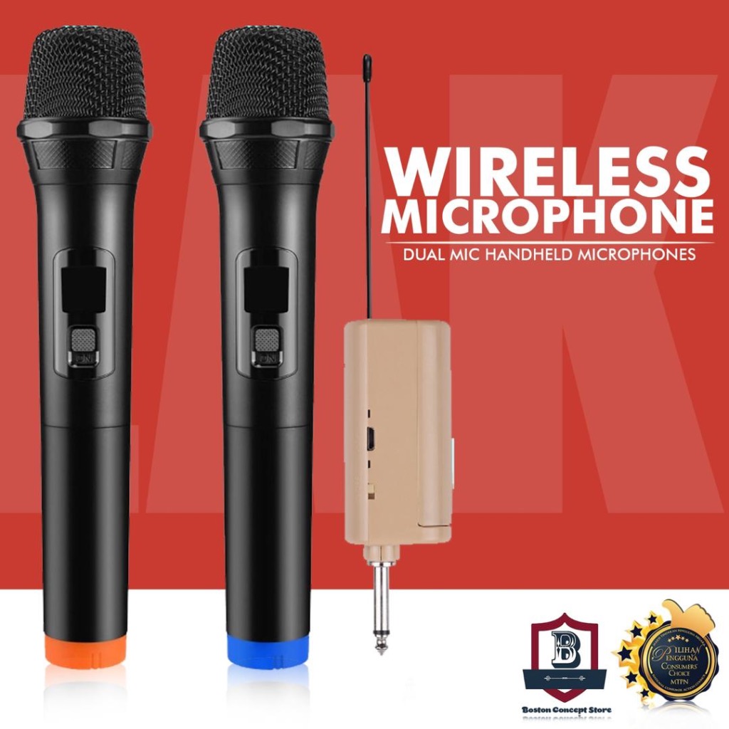 Wireless Microphone Professional Universal Dual MIc Handheld ...