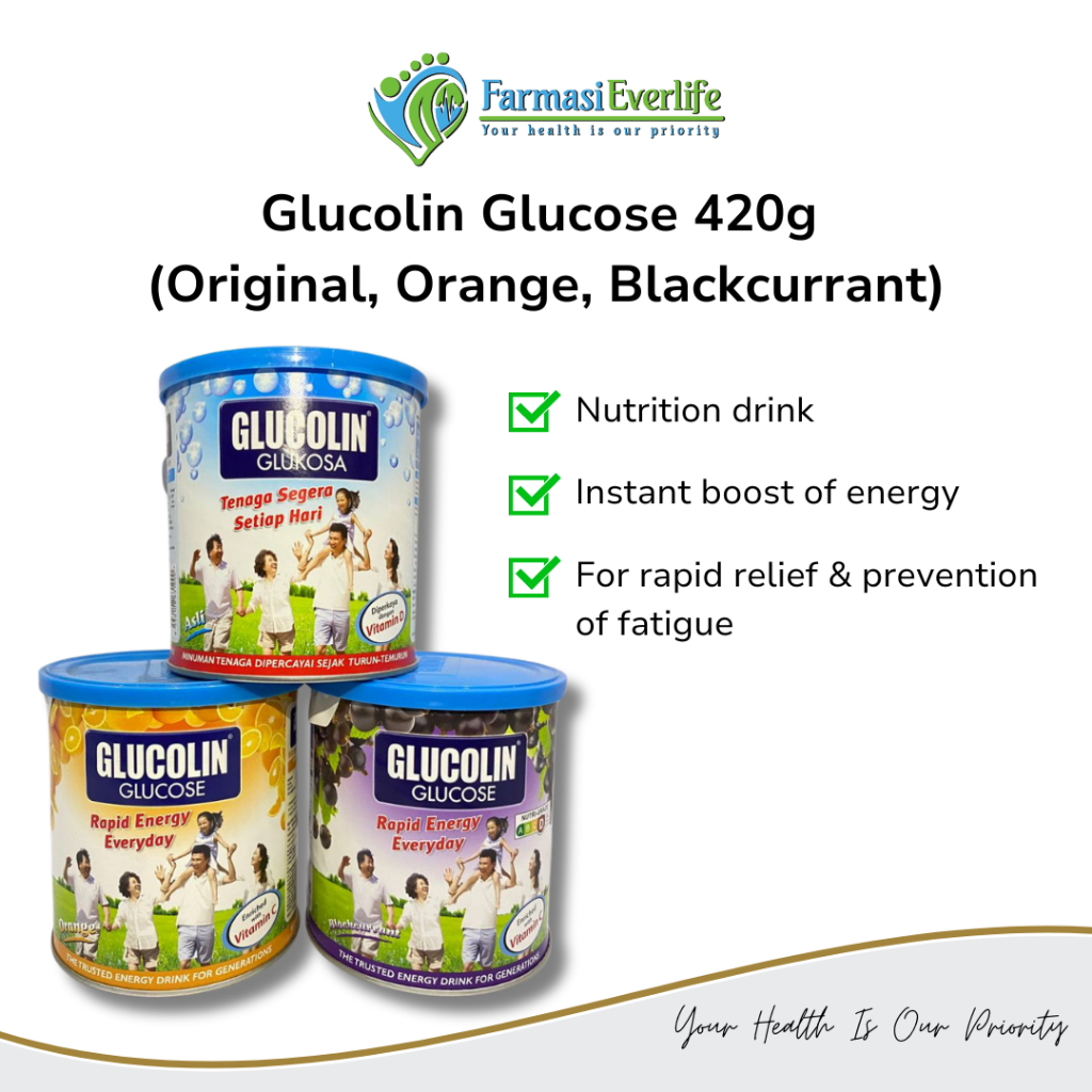 Glucolin Glucose 420g (Original, Orange, Blackcurrant) | Shopee Malaysia
