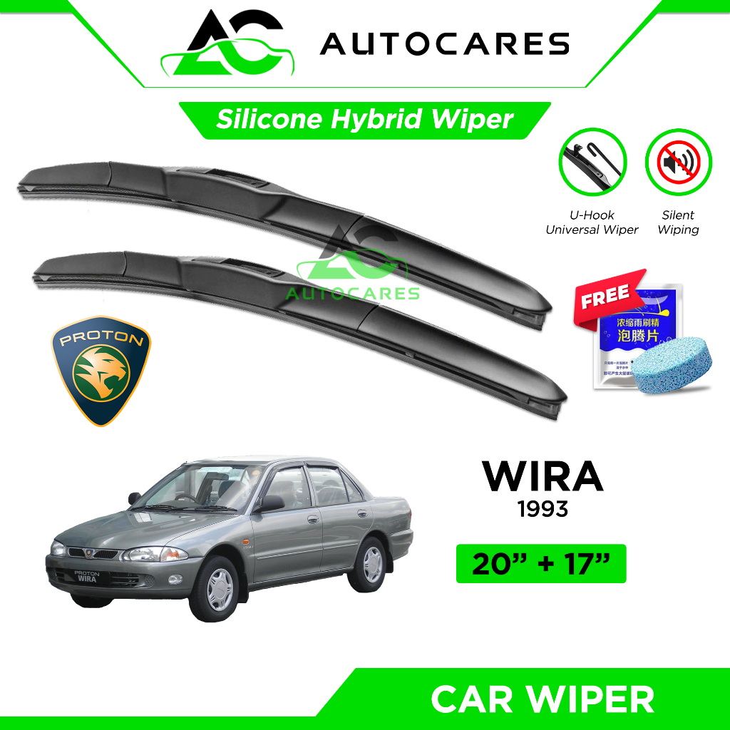 Car Wiper PROTON WIRA 1993 | 20"+17" Wiper Hybrid Silicone Wiper Kereta Original Japan Silicone ...