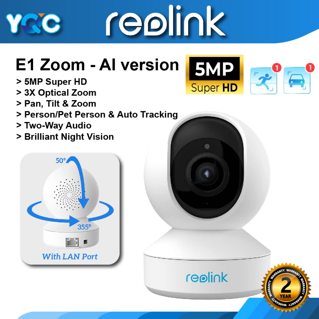 Reolink E1 Zoom V2 AI 5MP Person/Pet Detection E1 Zoom Security CCTV IP ...