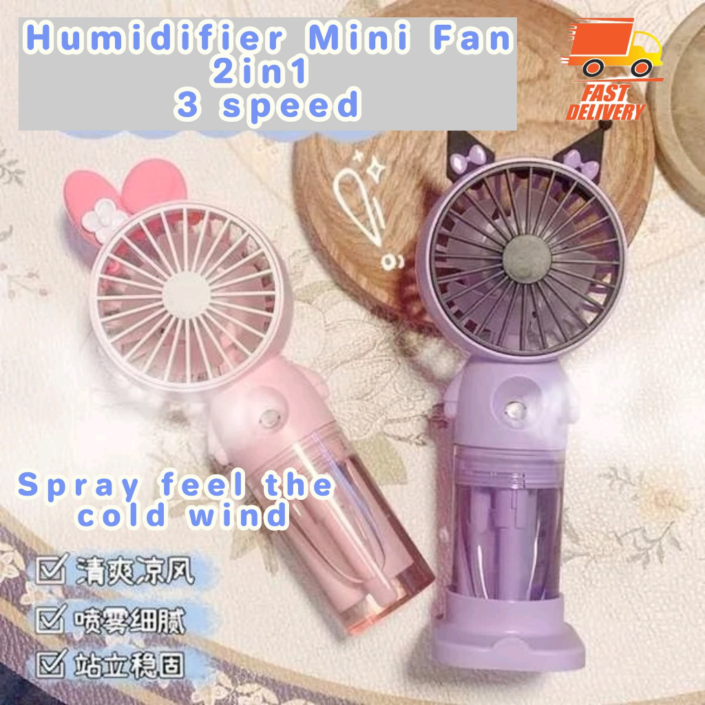 3 speed 2in1 regulation Handheld Mini Humidifier Mist Fan Sanrio ...
