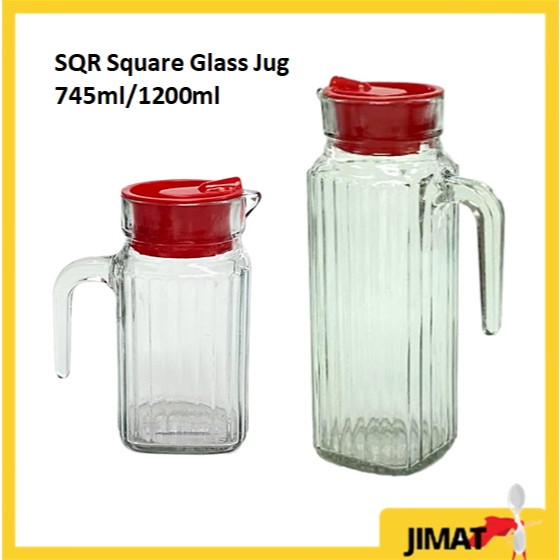 SQP Square Glass Jug With Lid 745ml/1200ml | Shopee Malaysia