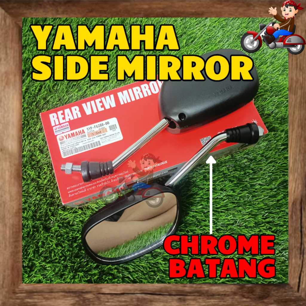 PROMO OFFER YAMAHA SIDE MIRROR CHROME BLACK Y15 LC135 NVX155 SRL115 SRL110 Y100/FZ150 /EGO-S (1 ...