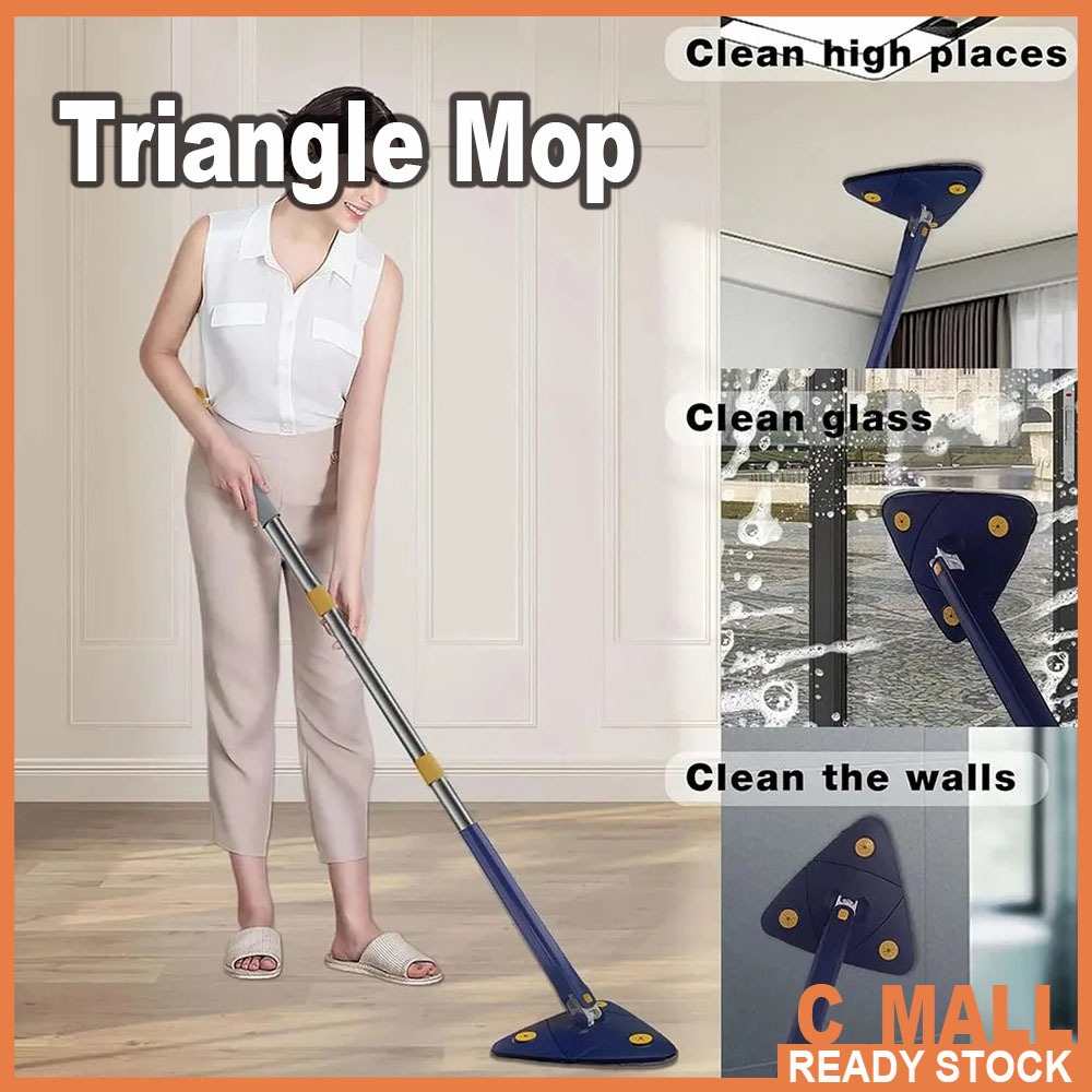 Triangle Mop 360°Rotatable Hands Free Squeeze For Floor Windows Wet And ...