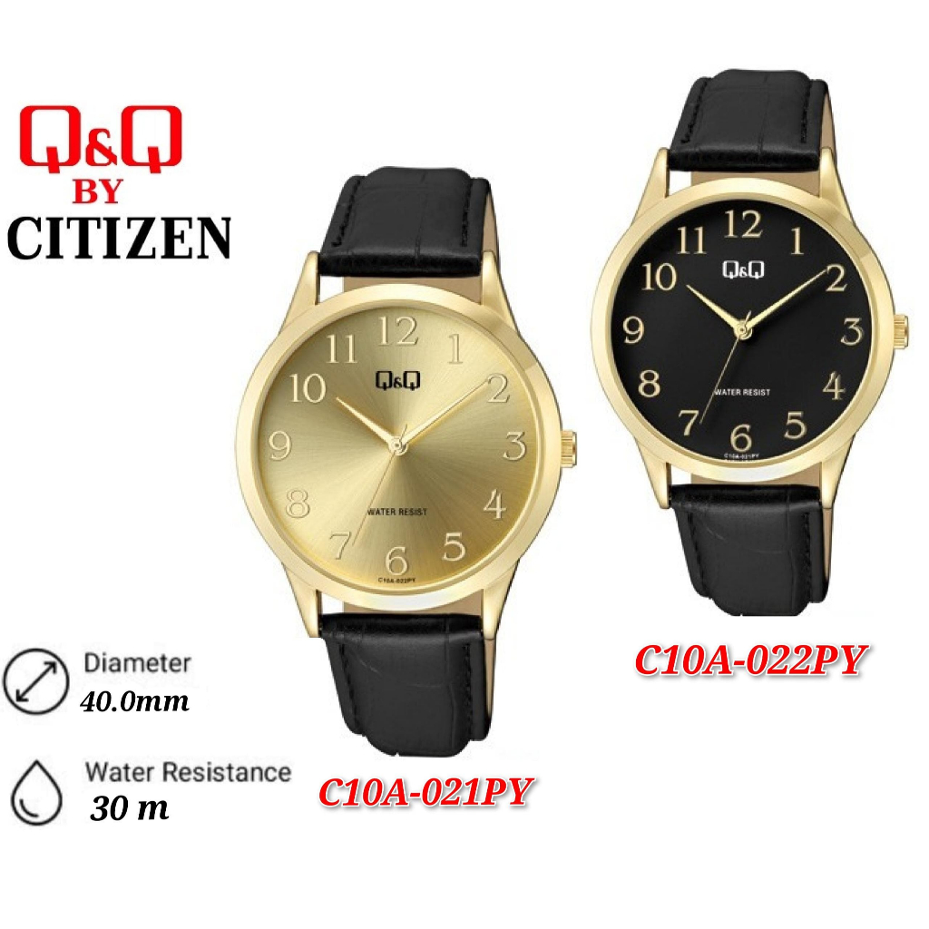 Q&Q Watch by Citizen C10A Men's Analog Watch Leather Strap | Shopee Malaysia