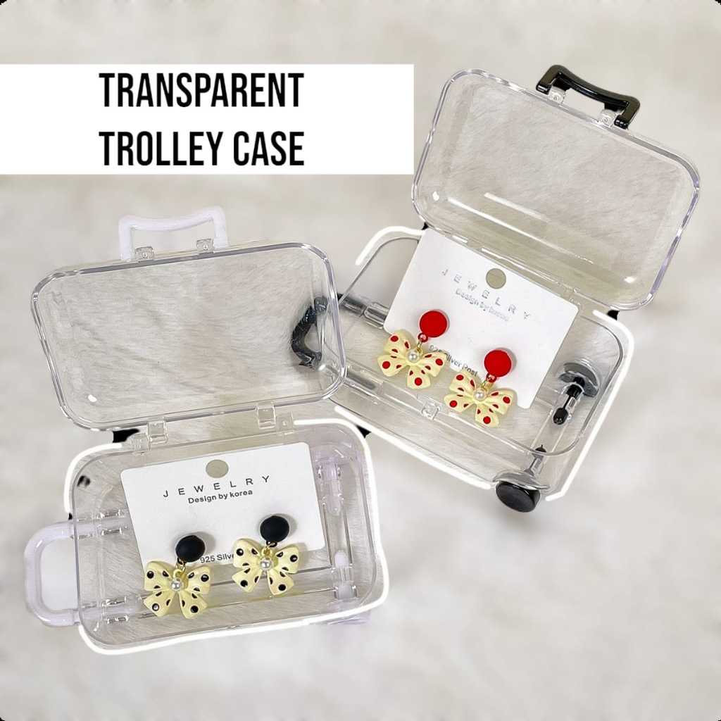 Transparent Trolley Case Storage Box Wedding CandyBox Desktop Cosmetics ...