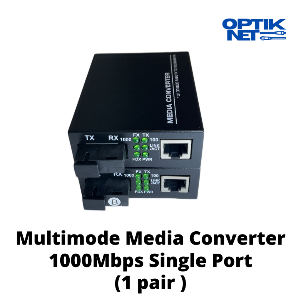 Gigabit Fiber Optic Media Converter Multimode SC Port Single Fiber ...