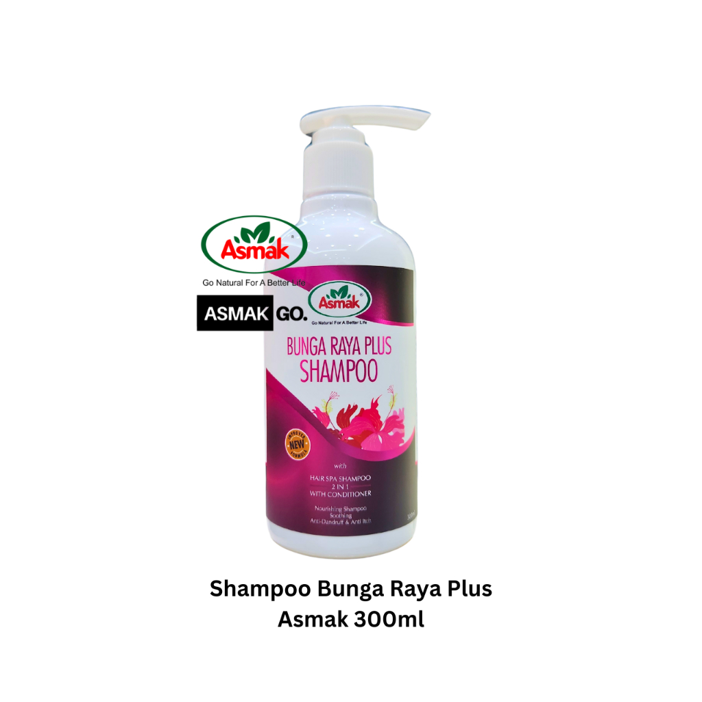 Shampoo Bunga Raya Plus Asmak 300ml Untuk Rambut Harum, Lebat & Lebih ...
