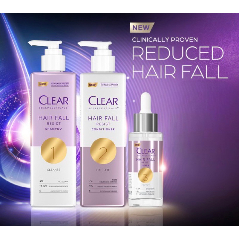 Clear Scalpceuticals™ Hair Fall Resist Shampoo 300ml Conditioner 300ml ...