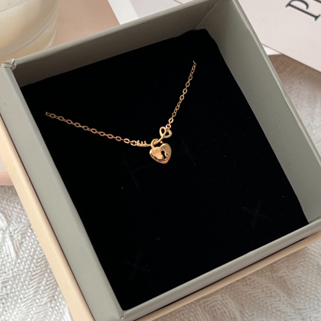 Yours Jewel 916 Gold Heart Lock Bracelet | Shopee Malaysia