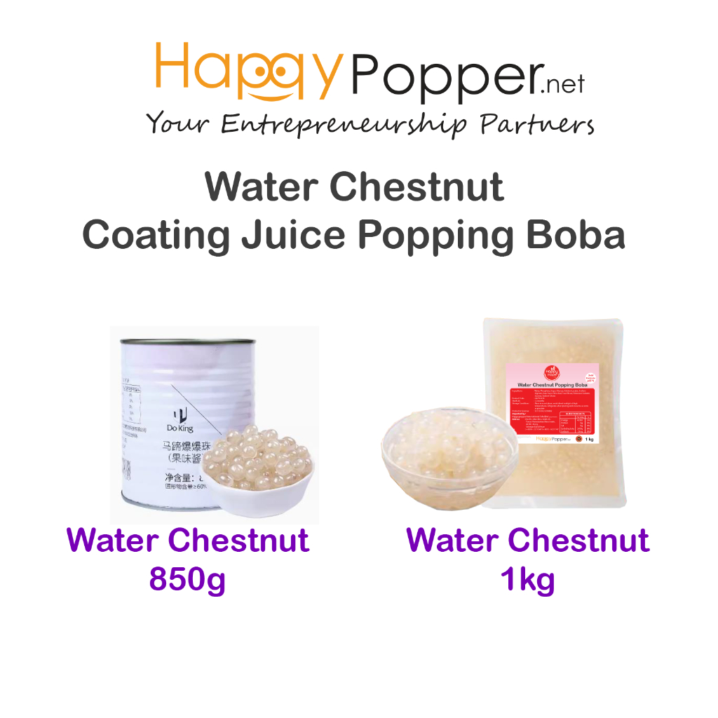 Happypopper Water Chestnut Juicer Coating Popping Boba Ball 1kg 1 kg Halal 850g 850 g Horseshoe ...
