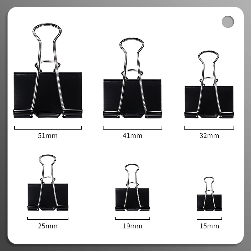 12PCS Per Box Black Dovetail Clip Binder Paper Clip Reverse Tail Clip ...