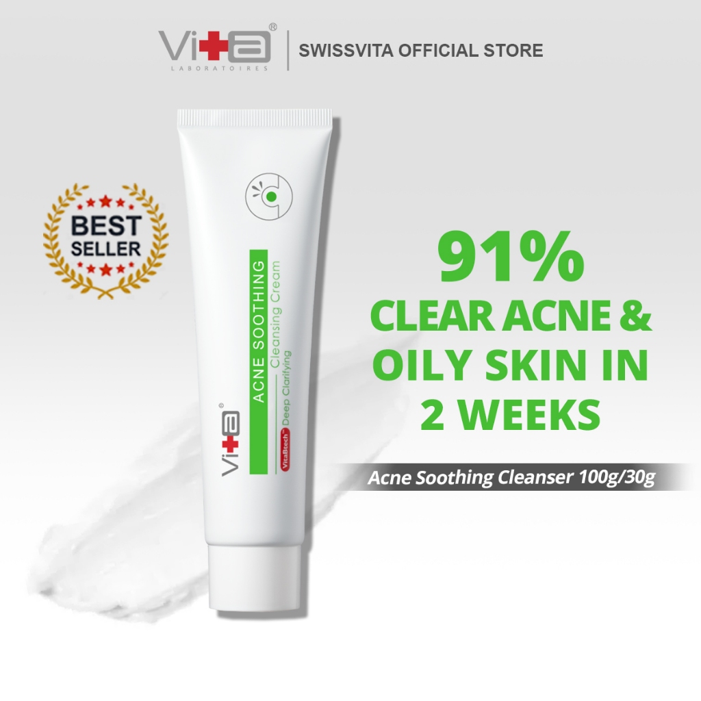 SWISSVITA Acne Soothing Cleanser /facial cleanser/pencuci muka jerawat ...