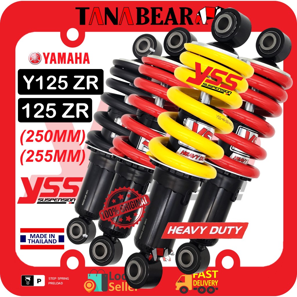 YSS Y125Z / Y125ZR (250MM/255MM) HEAVY DUTY adjustable absorber monoshock Original, Y125 Y 125Z ...