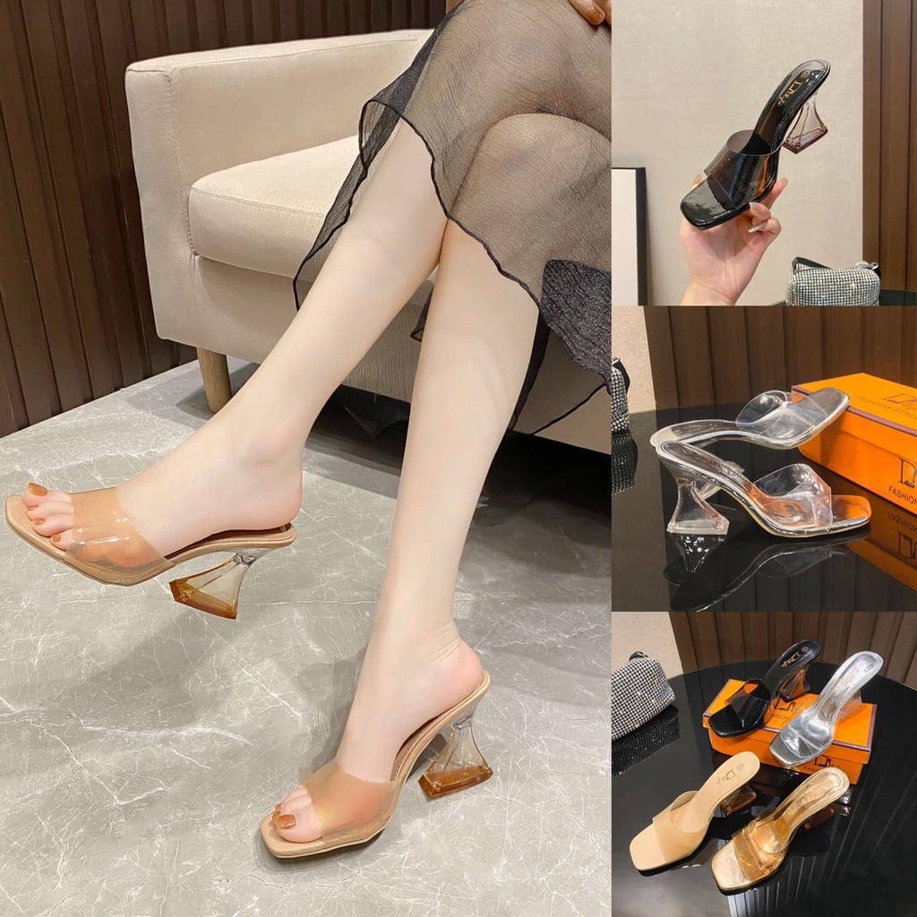 Women's Strap Triangle Heels High Heels Sandal Fashion Girl Heels ...
