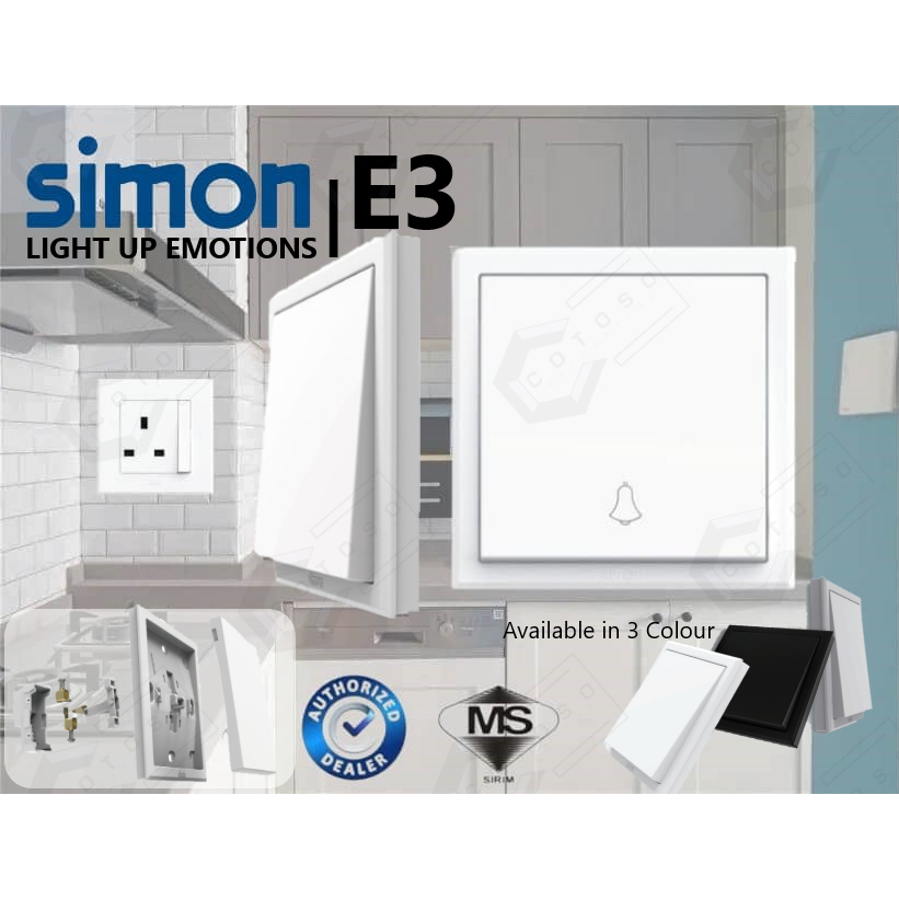 Simon E3 Socket Modern Switch Design Wall Switch Slim Door Bell Plug ...
