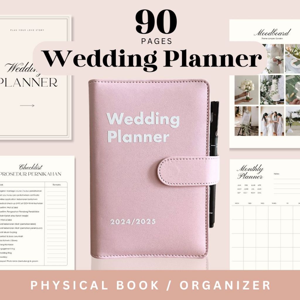 Muslimah Wedding Planner Book, gift for brides, checklist, notebook ...
