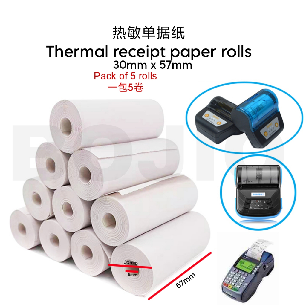 Thermal receipt paper rolls 57mmx30mm For Bank receipt Cashier Kertas ...