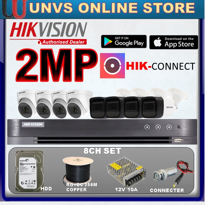 HIKVISION hik 8-CHANNEL 2MP 1080P Full HD CCTV 2.0MP DVR +8 Camera 1080 ...