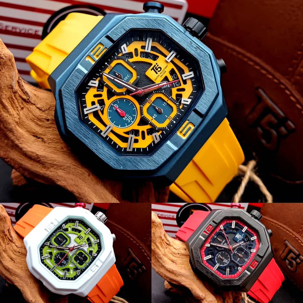 T5 Watch Malaysia Chronograph Date Waterproof Band Sport Watches ...