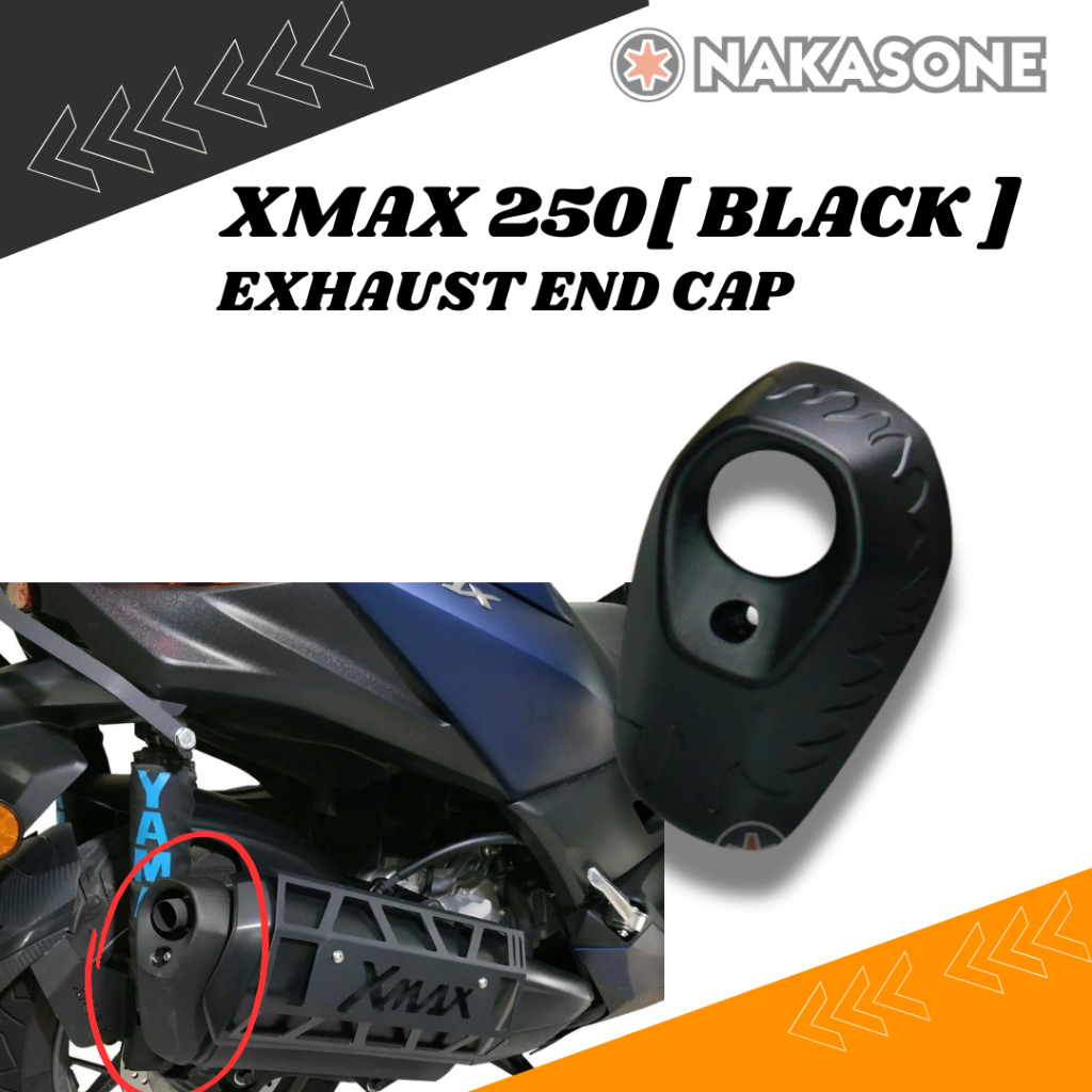YAMAHA XMAX 250 EXHAUST END CAP EXHAUST PIPE COVER [ BLACK ] #READY ...
