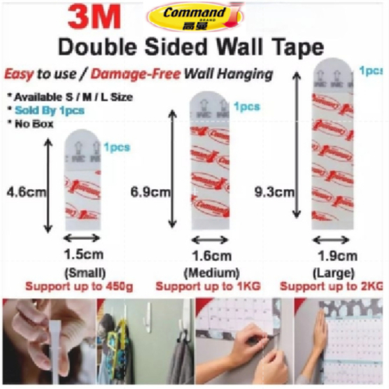 [No Box]3M Command Adhesive Strong Double Sided Strip Tape Magic Frame ...