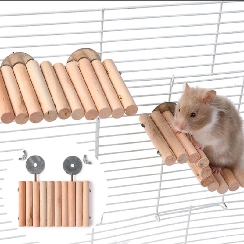 MHA95 Hamster swing toy long wooden ladder fence warehouse mouse soft ...