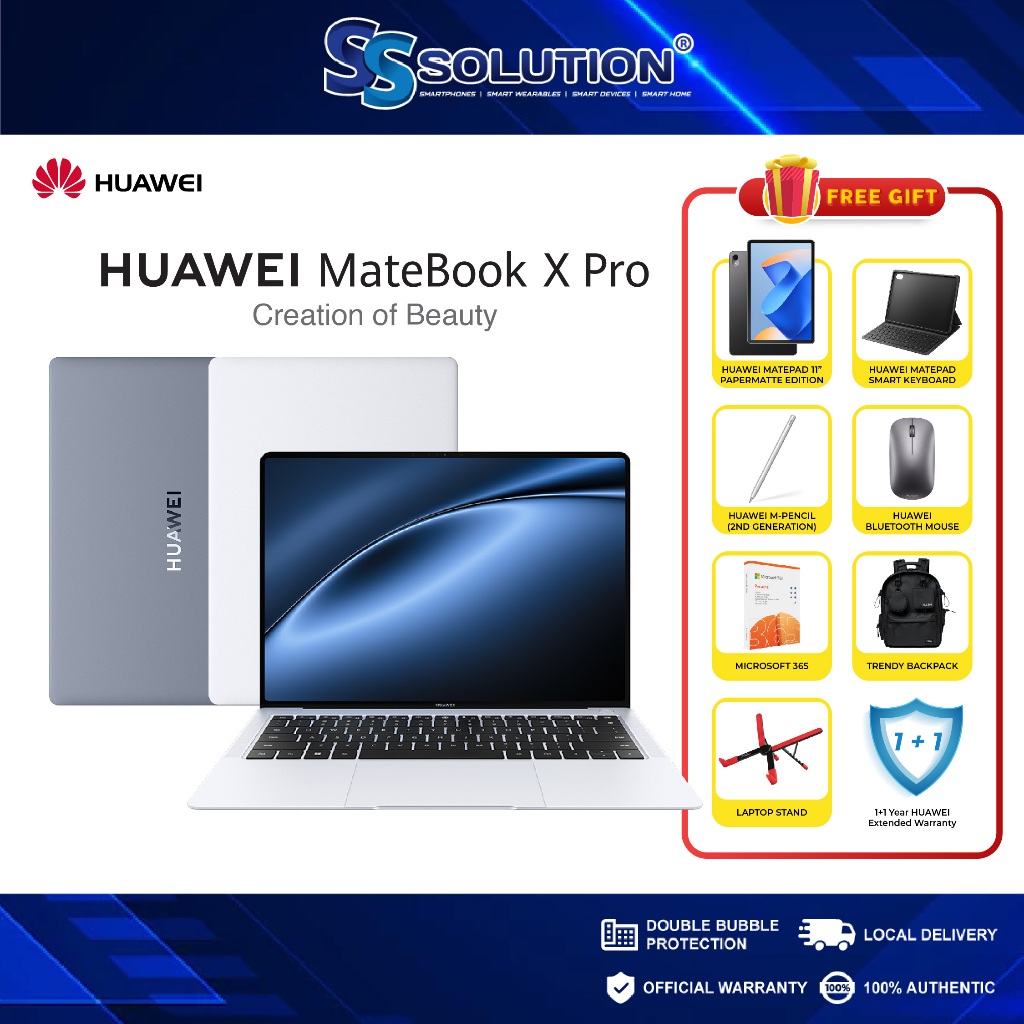 HUAWEI MateBook X Pro (16/32GB + 1/2 TB) 980g Ultralight | Flexible OLED Display | Intel® Core ...