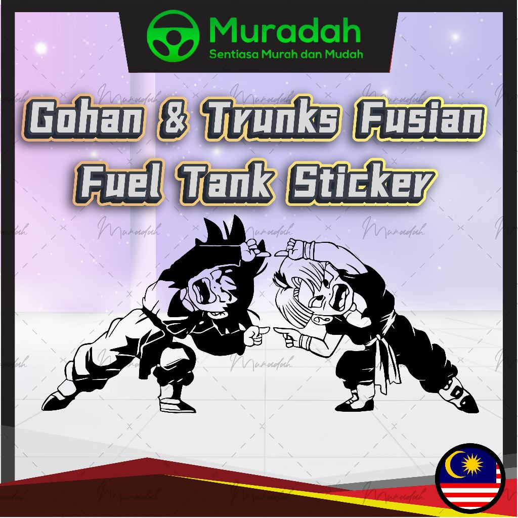 (Ready Stock) Dragon ball Gohan and Trunks Fusion car sticker for fuel ...