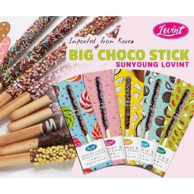 Korea Lovint Choco Stick Crunky / Peanut / Almond / Popping Candy Halal ...