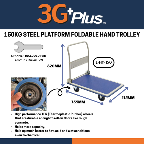 150kg/300kg Heavy Duty PVC/STEEL Platform Trolley Foldable Trolley Hand ...